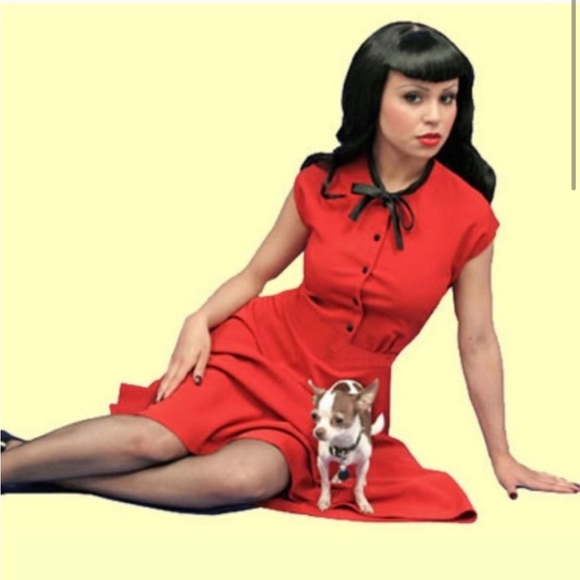 Stop Staring | Dresses | Stop Staring Red Flare Dress With Black ...